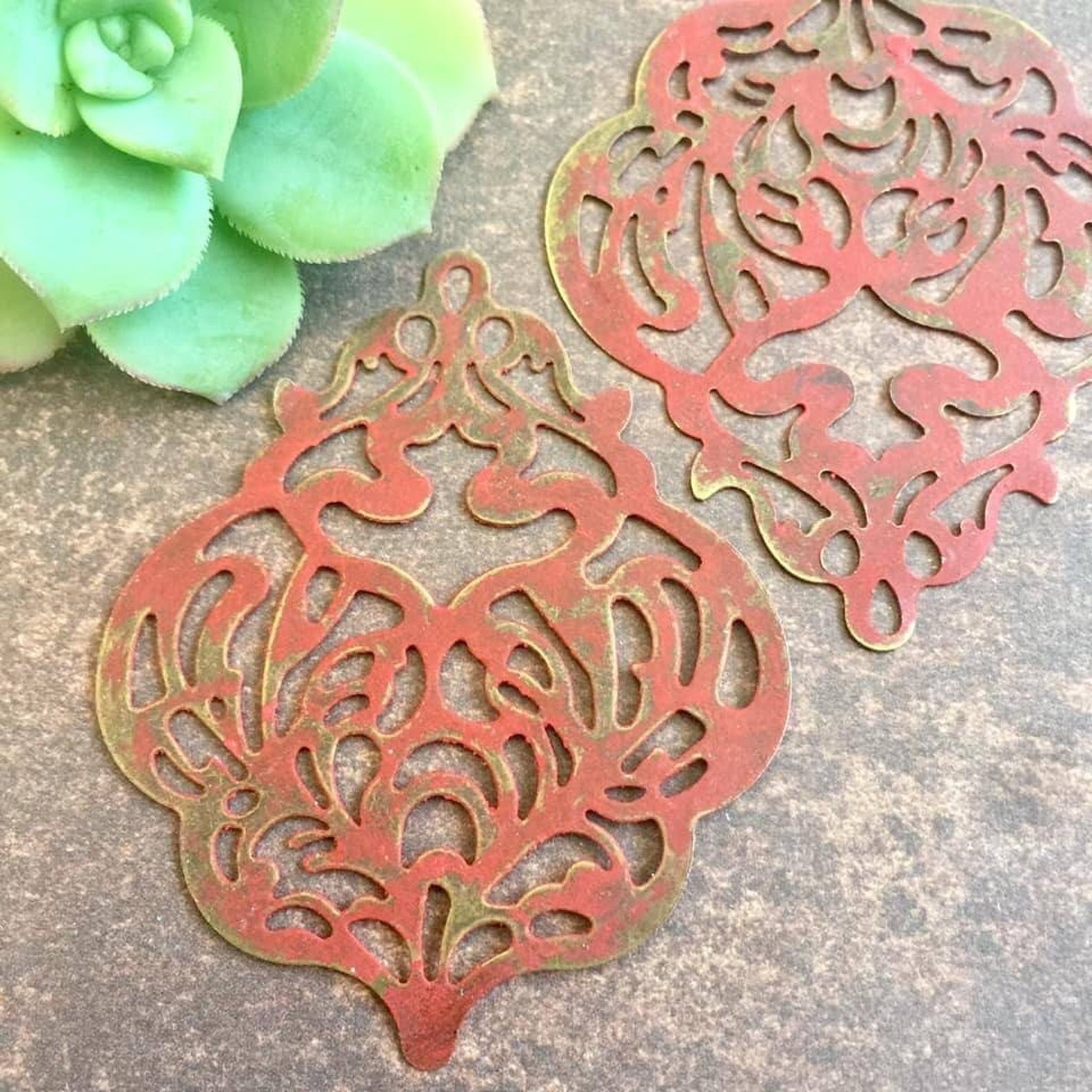 Hand Altered Distressed and Verdigris Metal Findings by PalomaAntigua ...