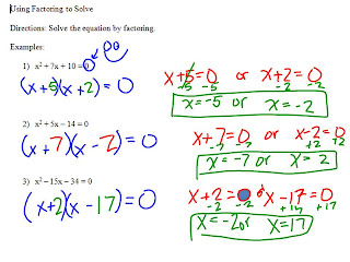 Ms. Hale's Math Page: Algebra 5/2: Using Factoring to Solve Equations