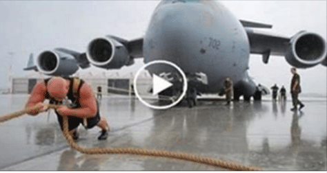 Worlds Strongest Man Epic C-130 Hercules Plane Pull USA vs POLAND ...