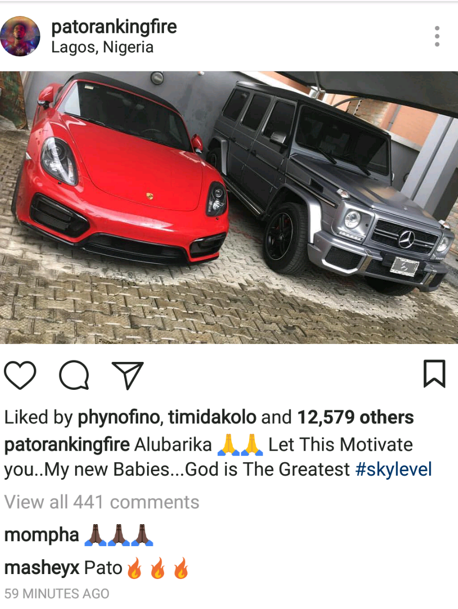 Stella Dimoko Korkus.com: Singer Patoranking Shows Off His Fleet Of Cars