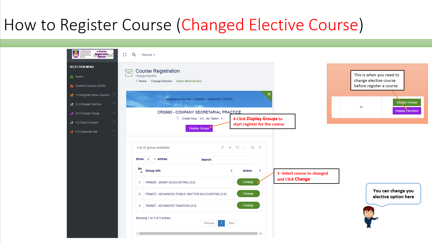 UNIVERSITI TEKNOLOGI MARA - STUDENT PORTAL: How to Register Course