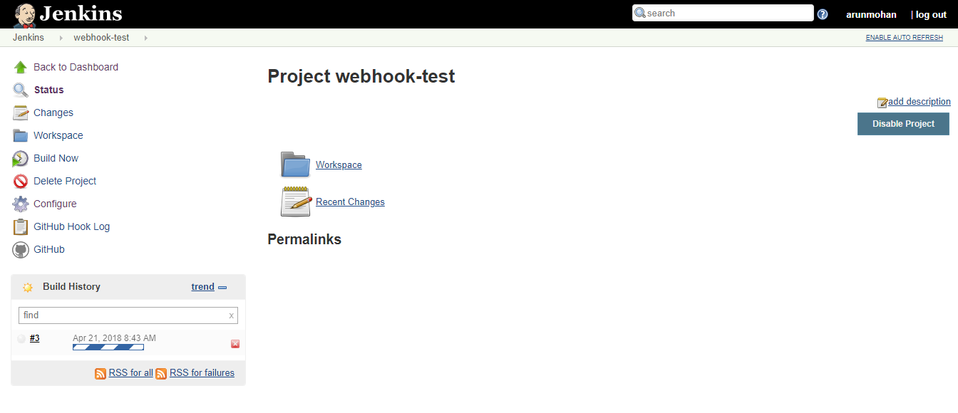 CONTINUOUS INTEGRATION WITH GIT AND JENKINS USING GIT WEBHOOK