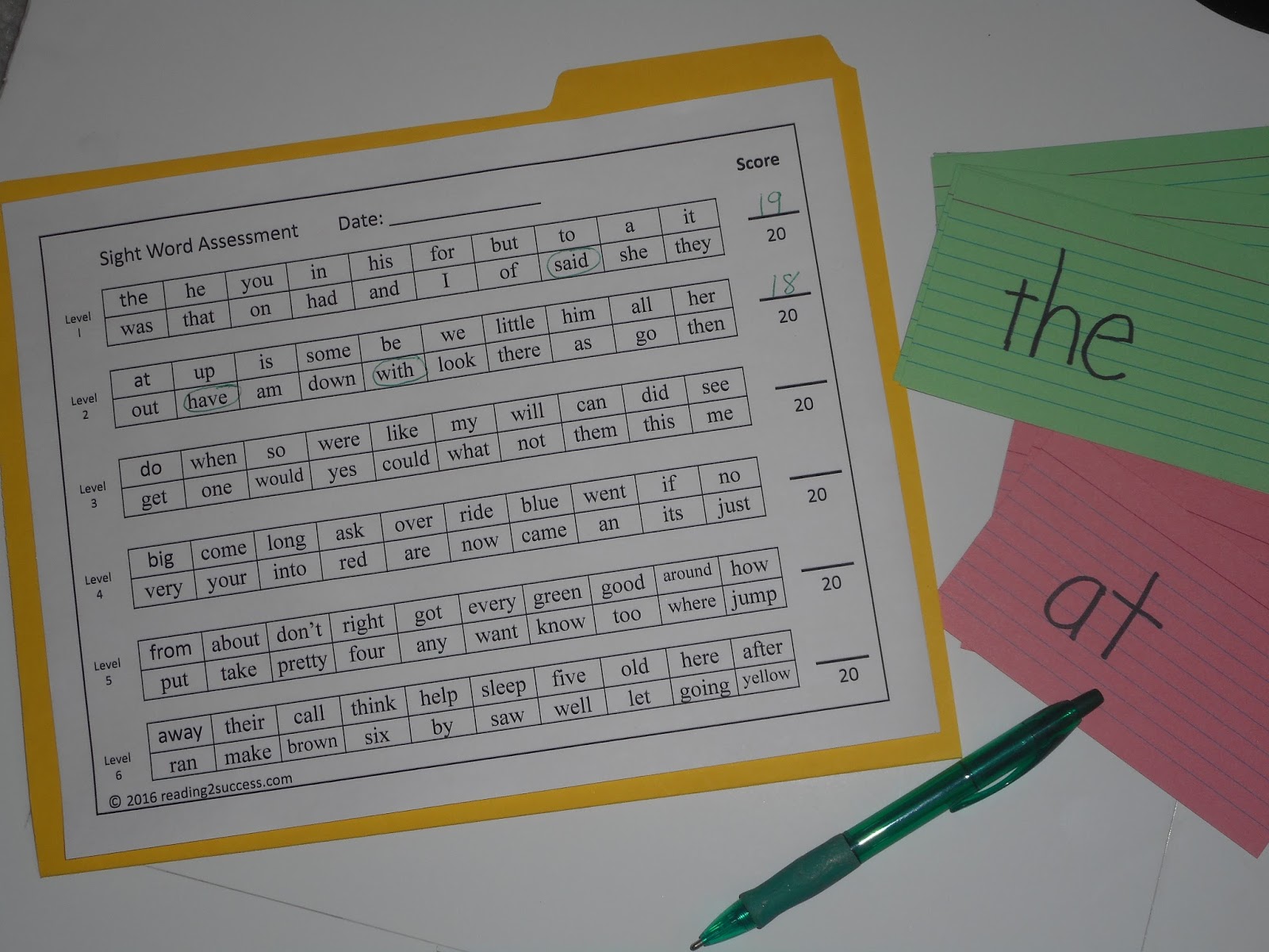 Reading2success: Sight Word Assessment and Practice