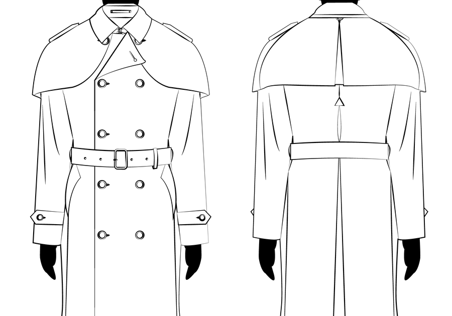Men's Trench Coat Template