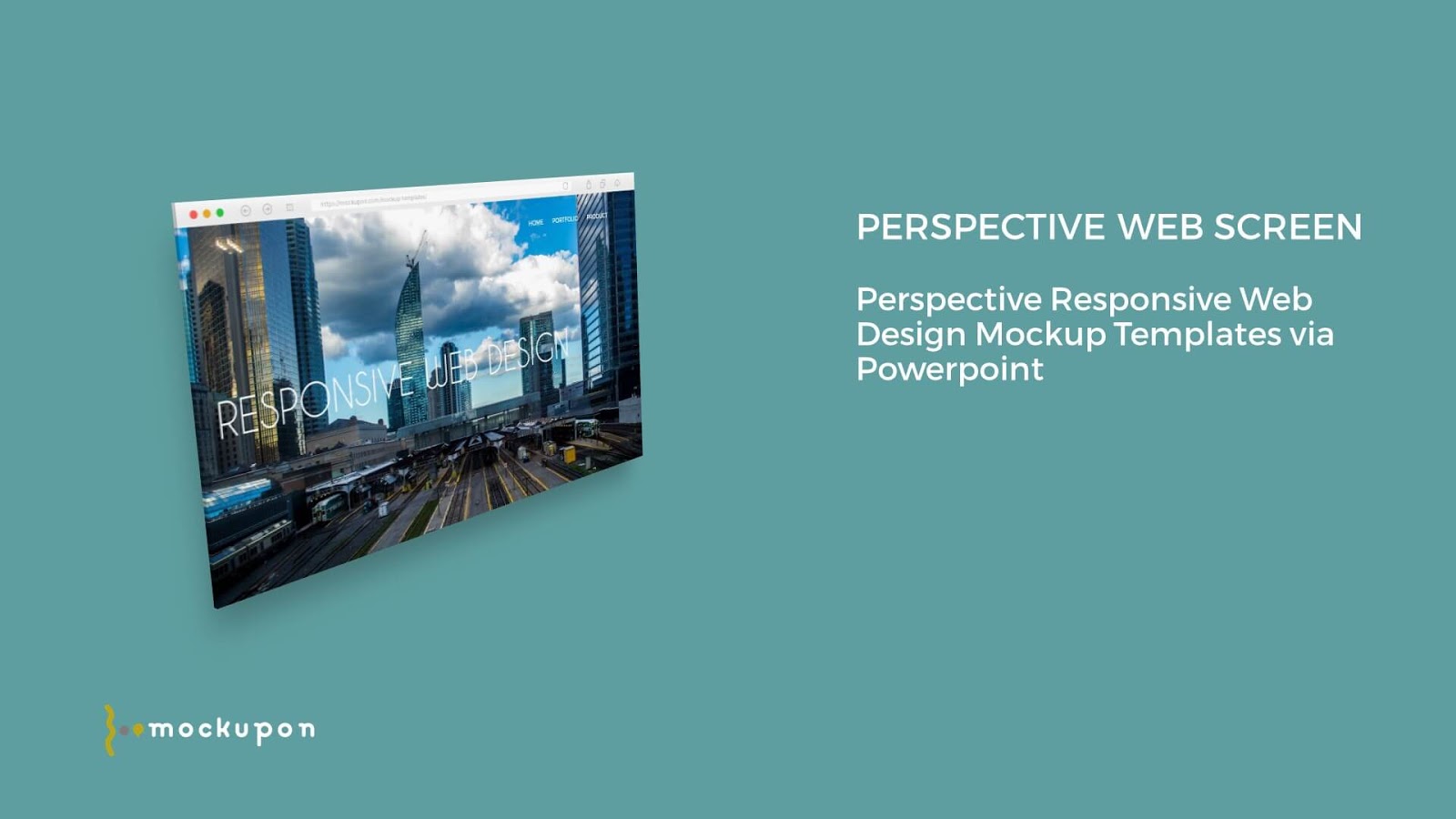 Free PowerPoint Template for Web Based UI Screen Mock-up - Infographicon