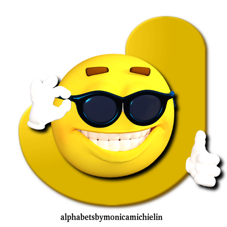 Monica Michielin Alphabets: YELLOW SMILE SUNGLASSES ALPHABET EMOJI ...