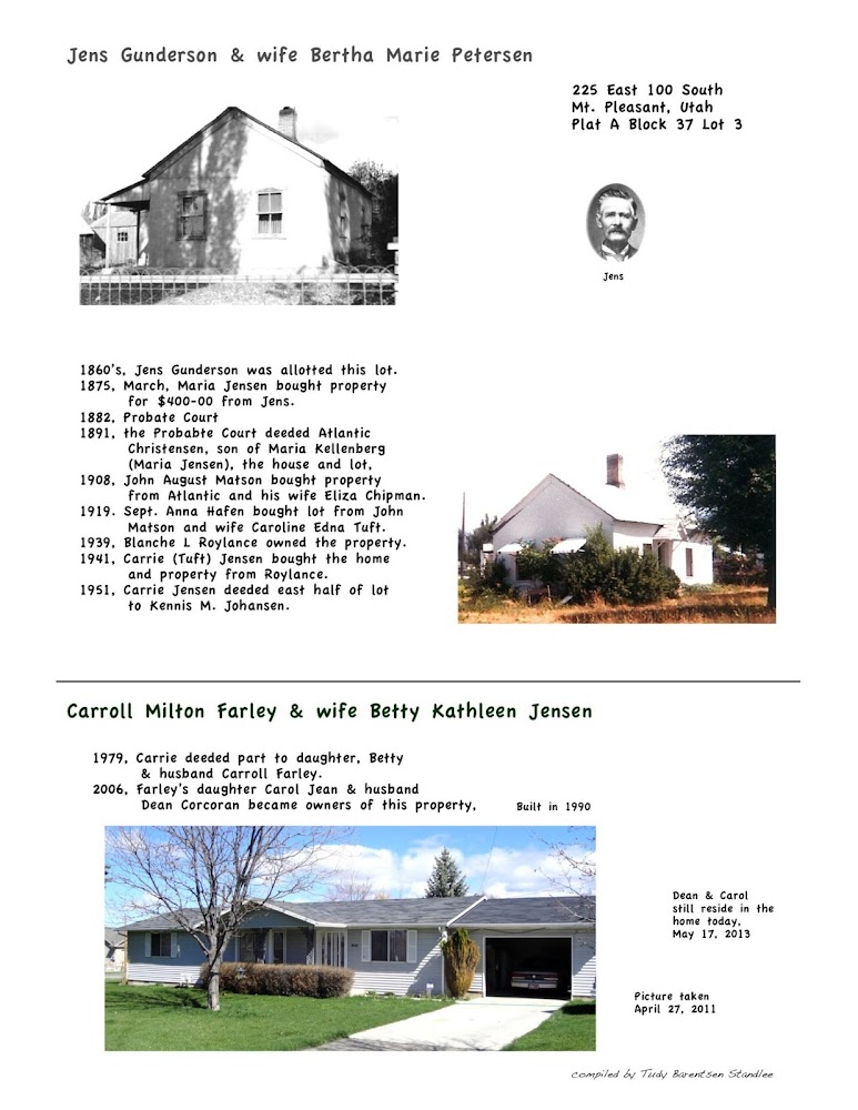 Tudy Standlee Page ~ Mt. Pleasant Pioneer Homes and Tidbits of History ...