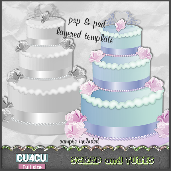 IN STORES - Wedding Cake Template (CU4CU) - Scrap and Tubes Designs