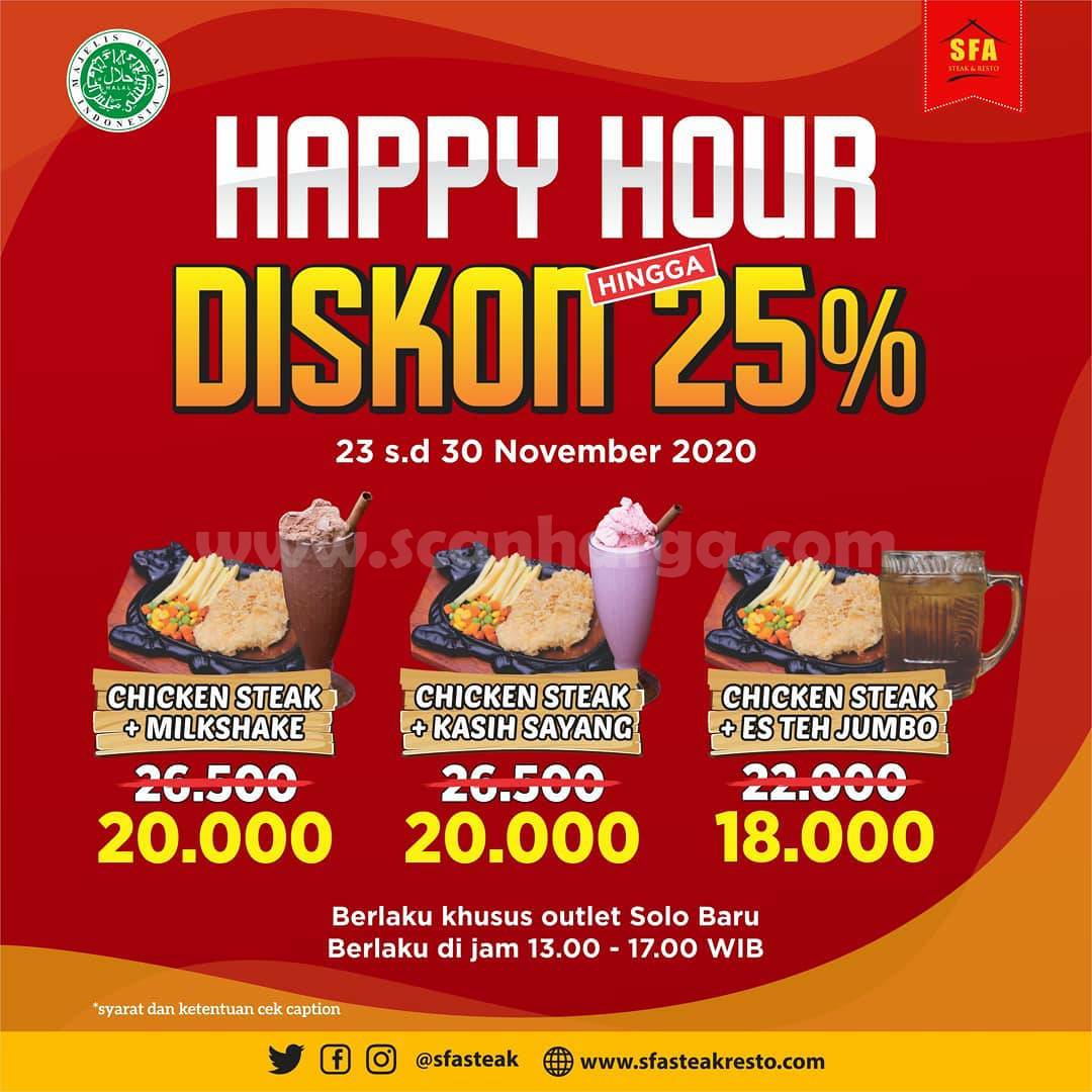 SFA Steak & Resto Promo Happy Hour Diskon hingga 25% - scanharga