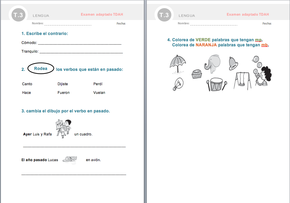 Orientación y TDAH: Exámen adaptado para TDAH