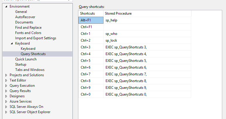 sp_QueryShortcuts - setup and how to use them