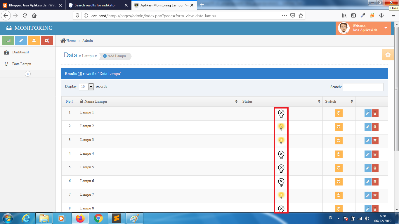 Aplikasi Monitoring Indikator Lampu Berbasis Web - Versi 1.0 - Jasa ...