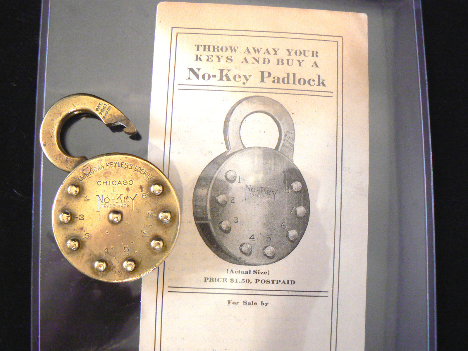 RestraintsBlog: American Keyless Lock Company Chicago NO-KEY Padlock w ...