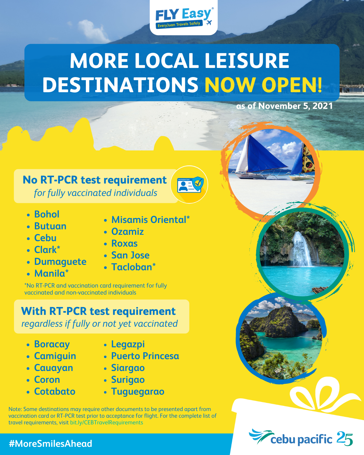 21 destinations in Cebu Pacific network already open for leisure - The ...