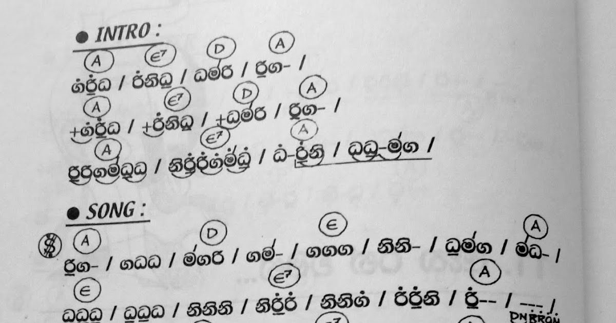 Sinhala Notation , Sinhala Piano Notes , Sinhala Keyboard Notations