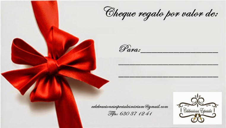 Celebraciones Especiales - Miriam L.M: Cheques regalo en Celebraciones ...