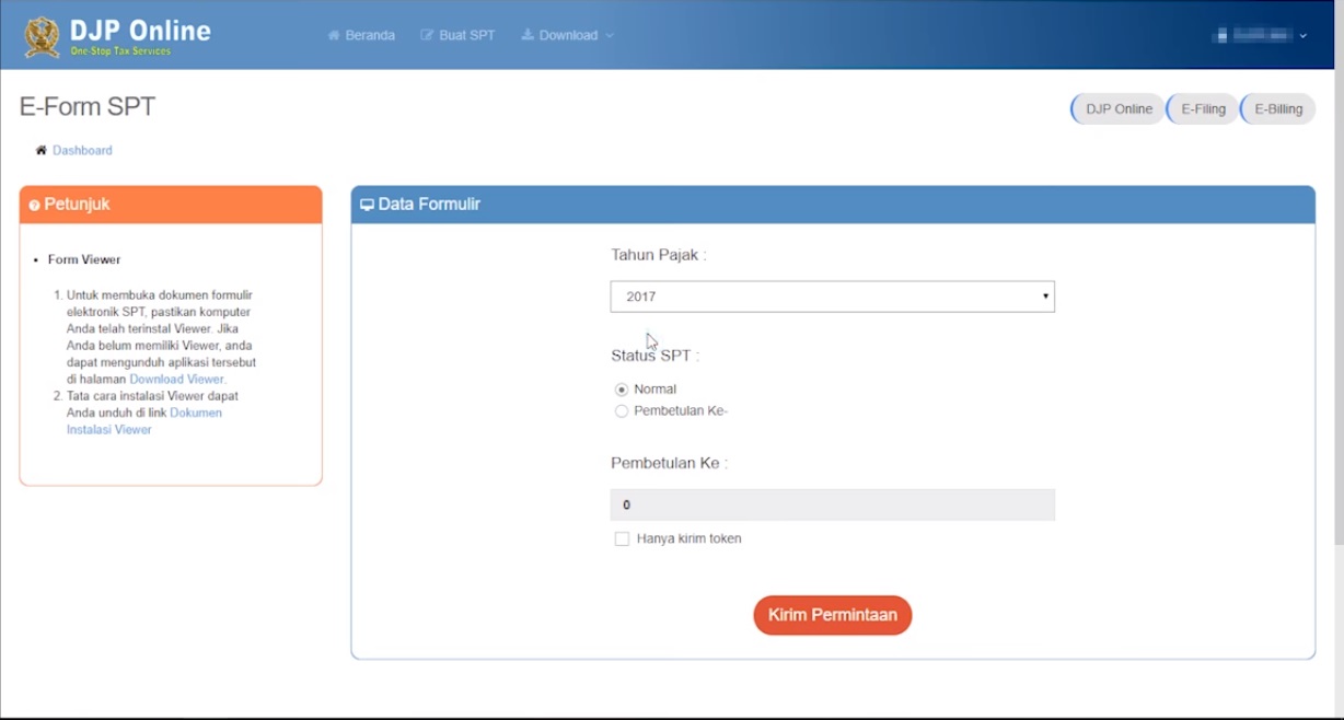 Tata Cara Pengisian e-Form