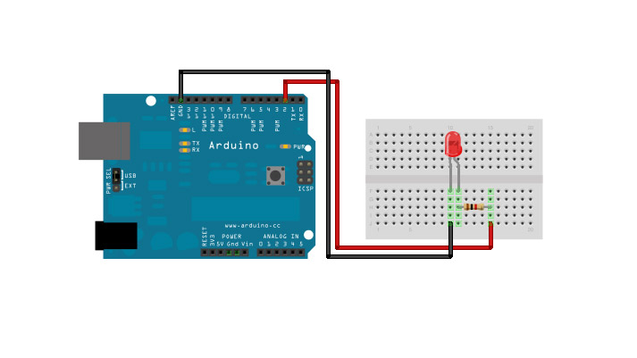 Rafa , Java, Arduino e claro Linux: Ligar um Led a protoboard e Arduino