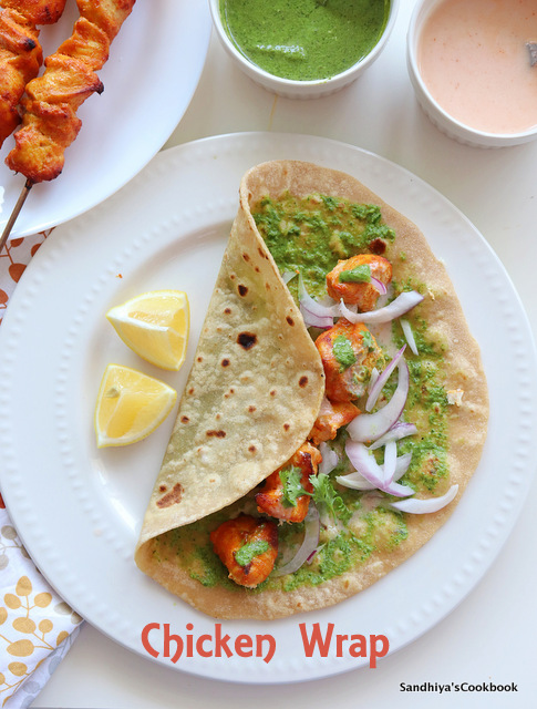 Sandhiya's Cookbook: Chicken Kebab Wrap | Chicken Wrap