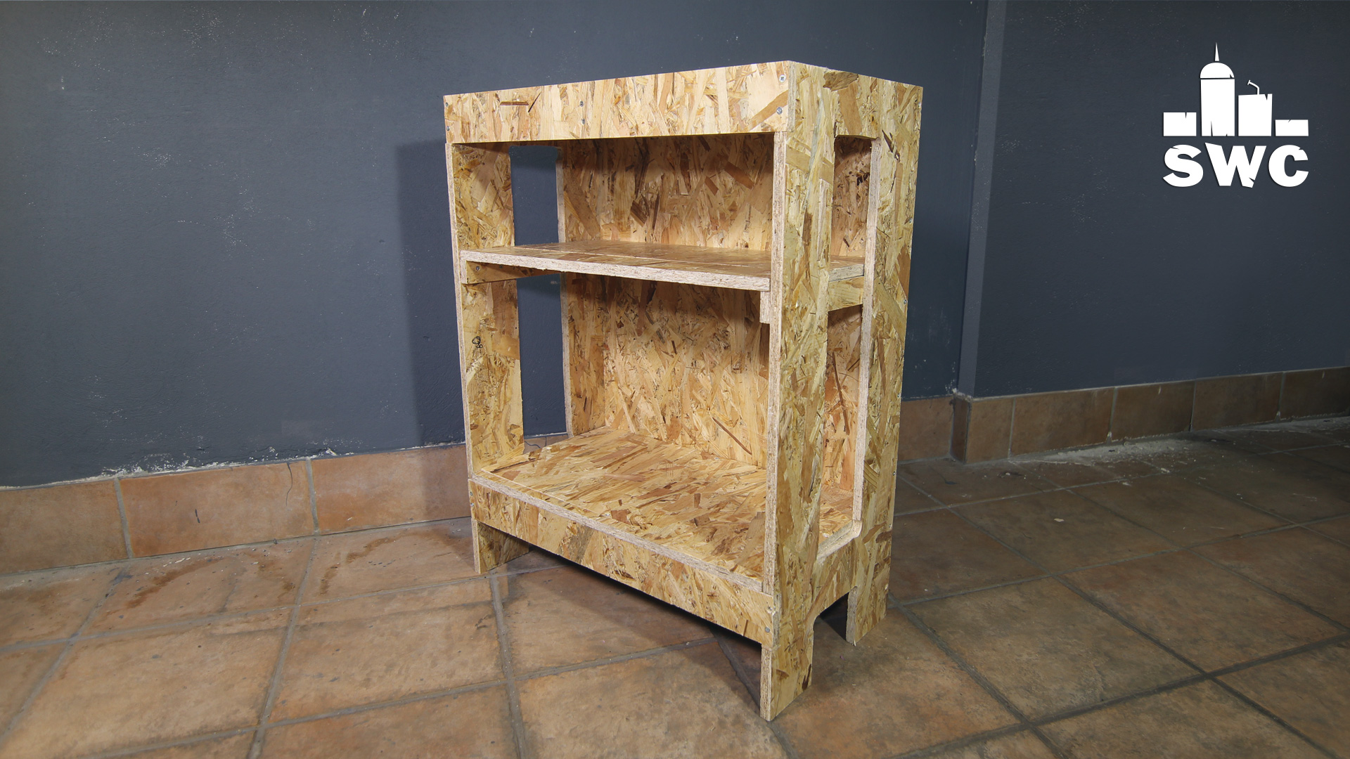 scrap wood city: How to make a simple DIY bench cabinet out of OSB