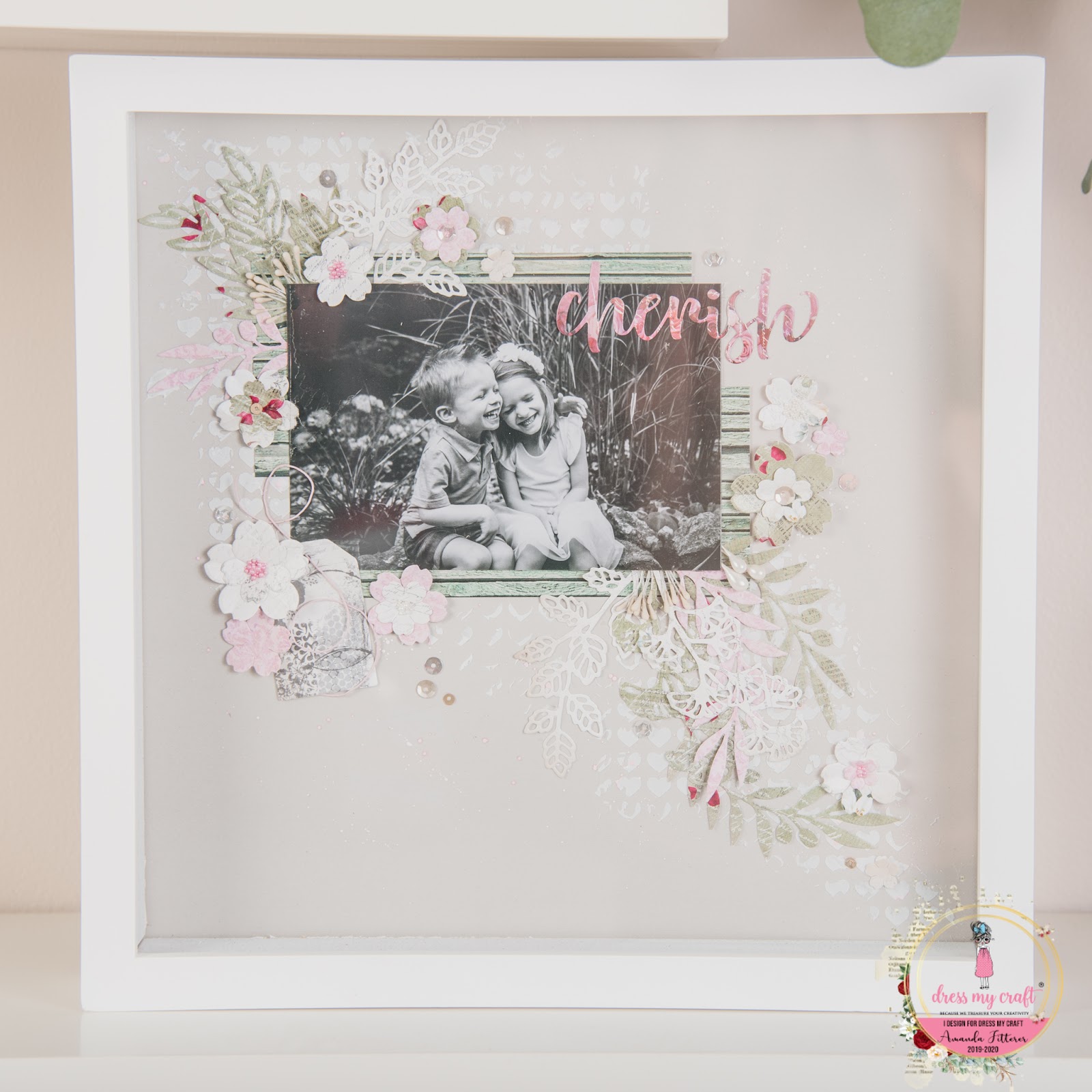 Dress My Craft: Shadow Box Frame featuring the Romantic Roses Collection