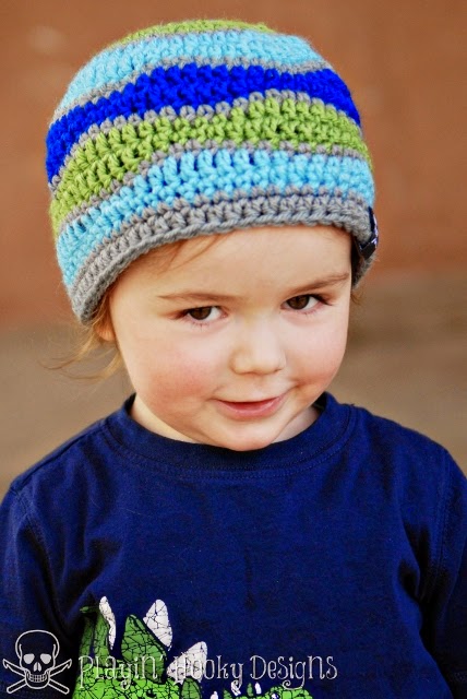 Playin' Hooky Designs: Brain Waves Beanie Free Crochet Pattern