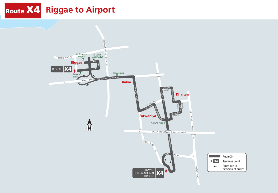 Kuwait Bus Route Number : X4, Kuwait Bus route and numbers