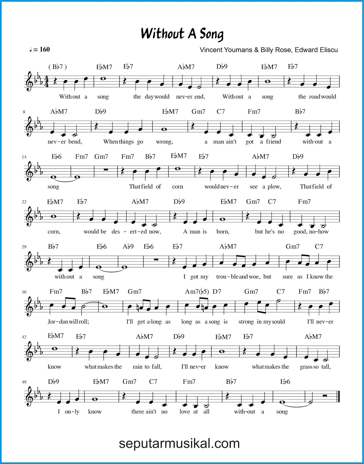 Chord Lagu Without a Song - SEPUTAR MUSIK