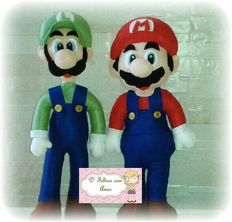 Molde turma do Super Mario e Luigi enfeite de mesa em feltro - Molde ...