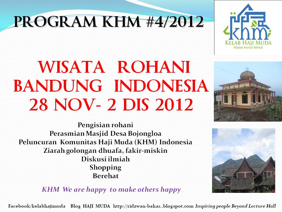 Haji Muda ~Meniti Renjisan Kedamaian~: Makluman Peserta Wisata Rohani ...