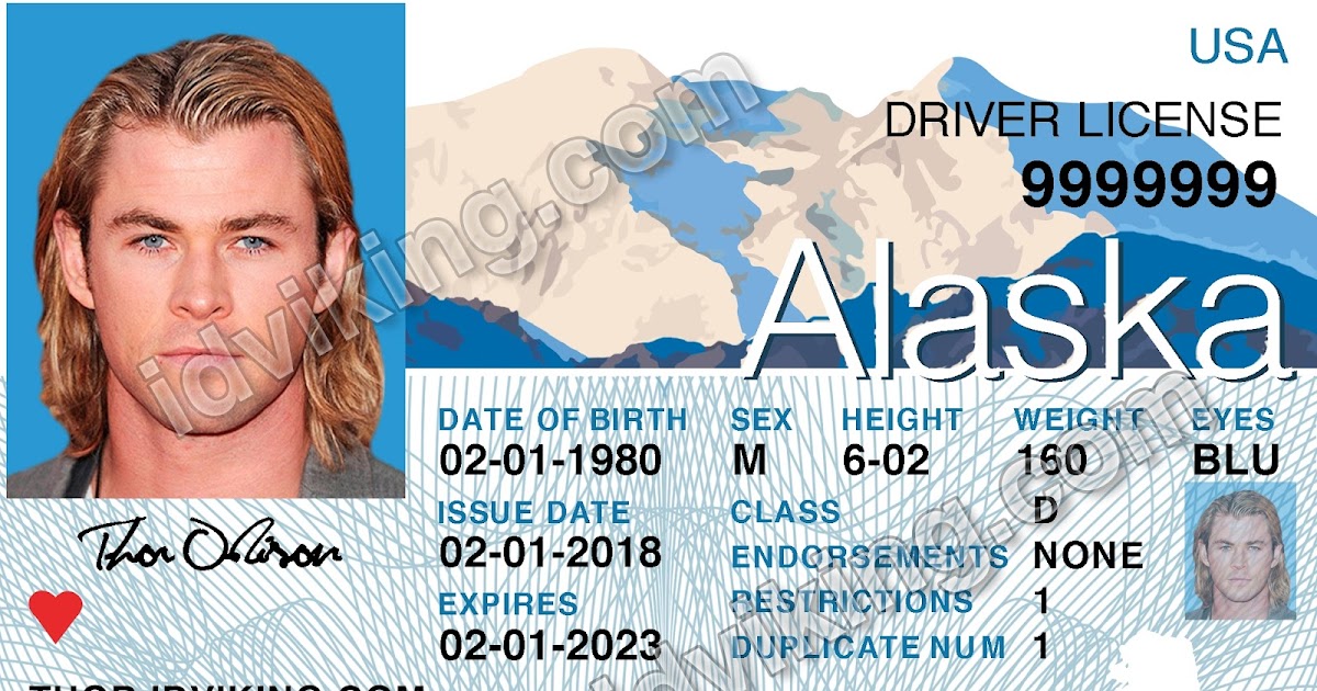 Fake Document Editing Services: Alaska Driving Licence Template
