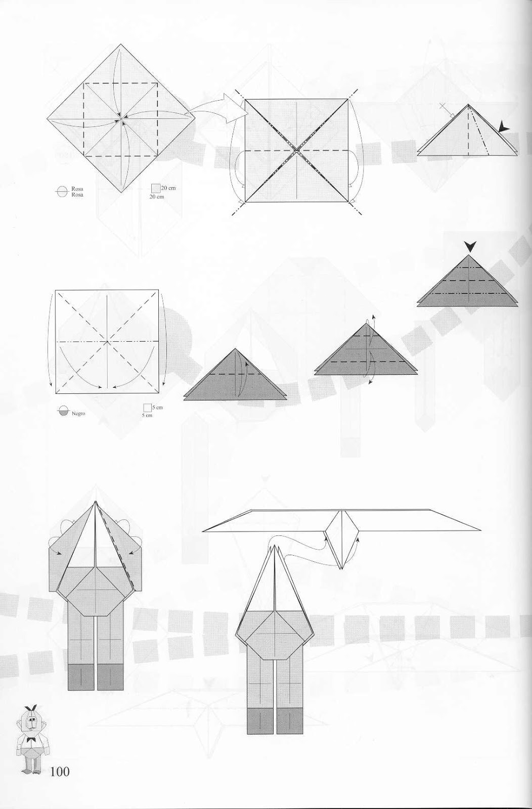 Origami Cartoon 3-Halle - Ruby Book Origami