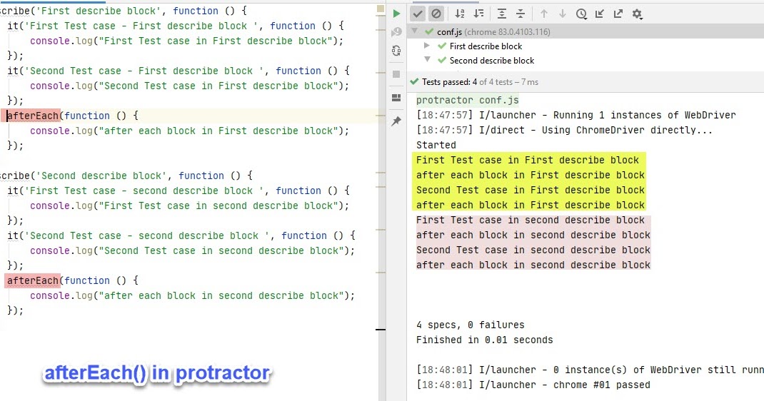 Keep Learning: afterEach block in protractor