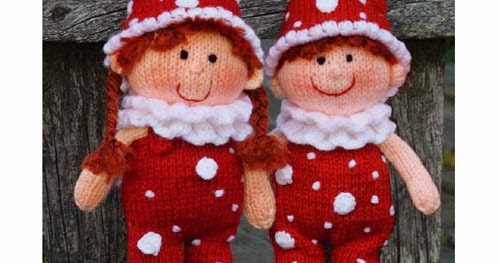Twins' Knitting Pattern MiniShop: Toadstools, the Forest Elves, knitted ...