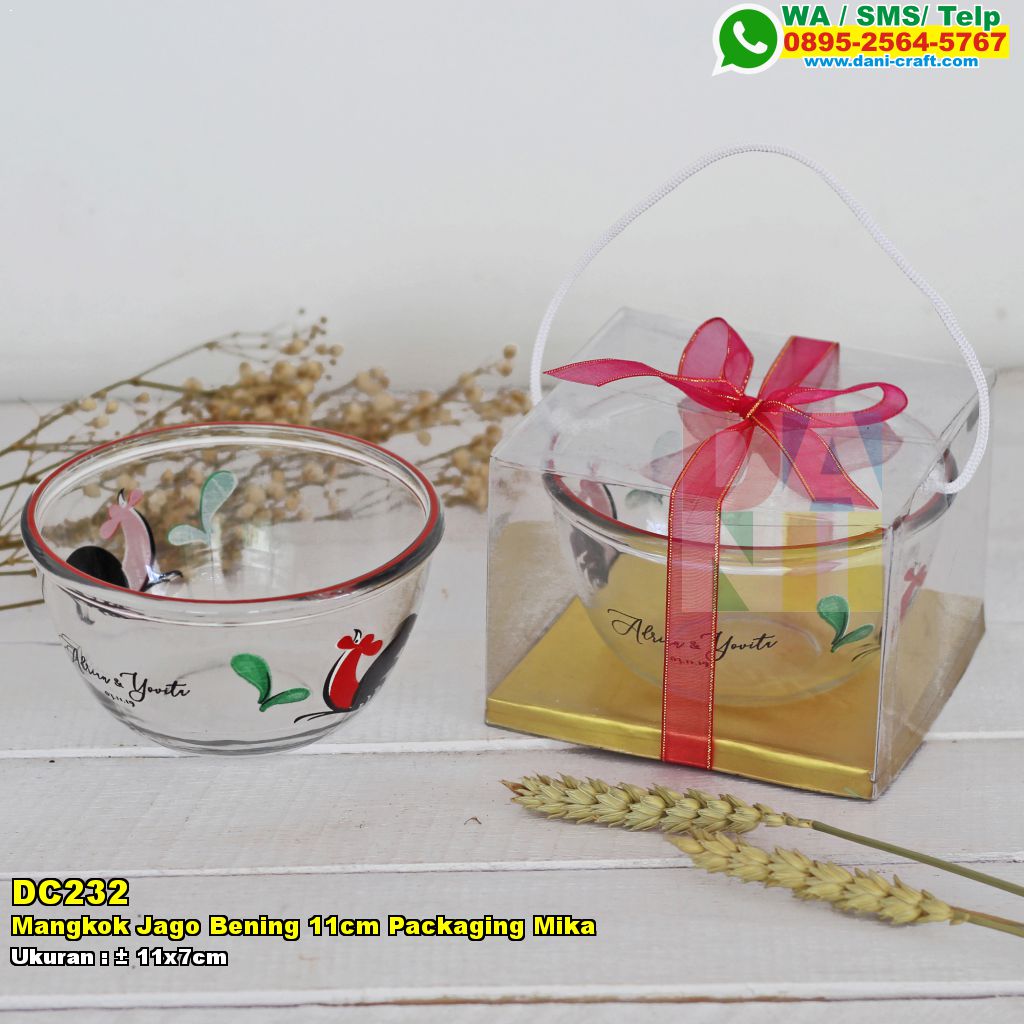 Mangkok Jago Bening 11cm Packaging Mika | Souvenir Pernikahan