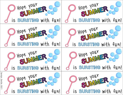 Carolyn's Classroom: End of the Year Gift Labels for Bubbles!