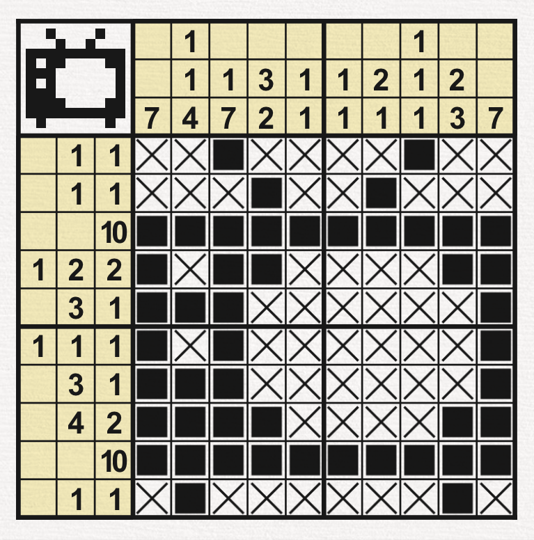 Nonograms Katana Solutions: May 2016