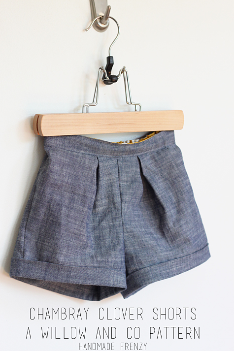 Chambray Clover Shorts / Handmade Frenzy