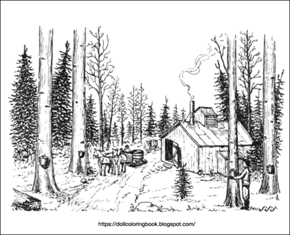 Maple Sugar Days | The Doll Coloring Book