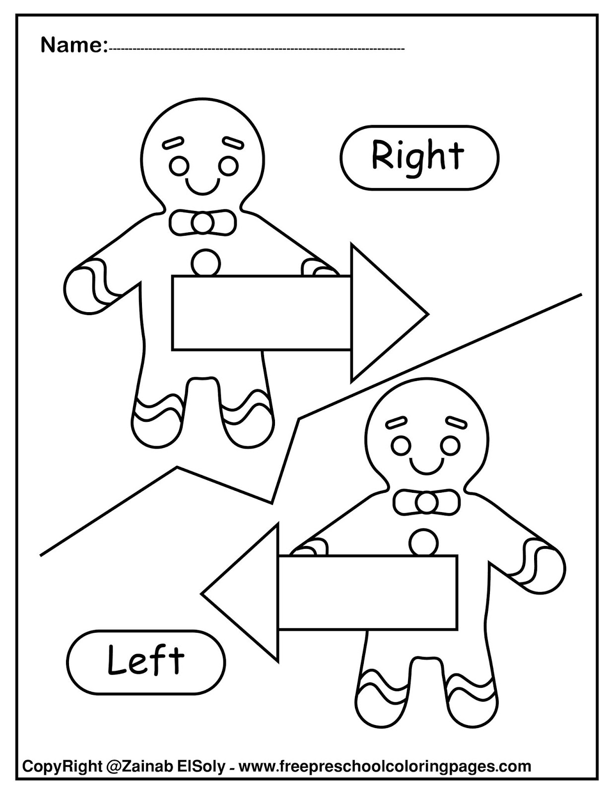 Set of Gingerbread man opposites for kids