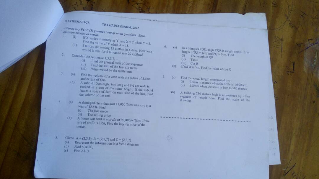 MATHEMATICS DEC 2012 LEVEL III - EMAGK SITE