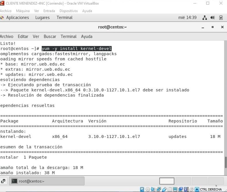 APLICACIÓN DE SISTEMAS OPERATIVOS: Uso del comando yum para actualizar ...