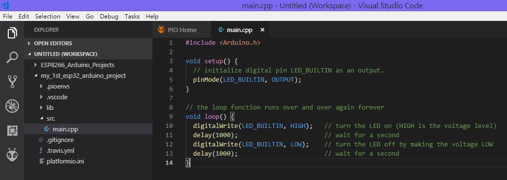 Blog Of Wei Hsiung Huang How To Develop Arduino Esp32 Firmware Using Vs Code And Platformio