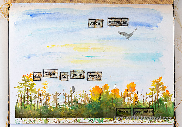 Layers of ink: Forest art journal page tutorial