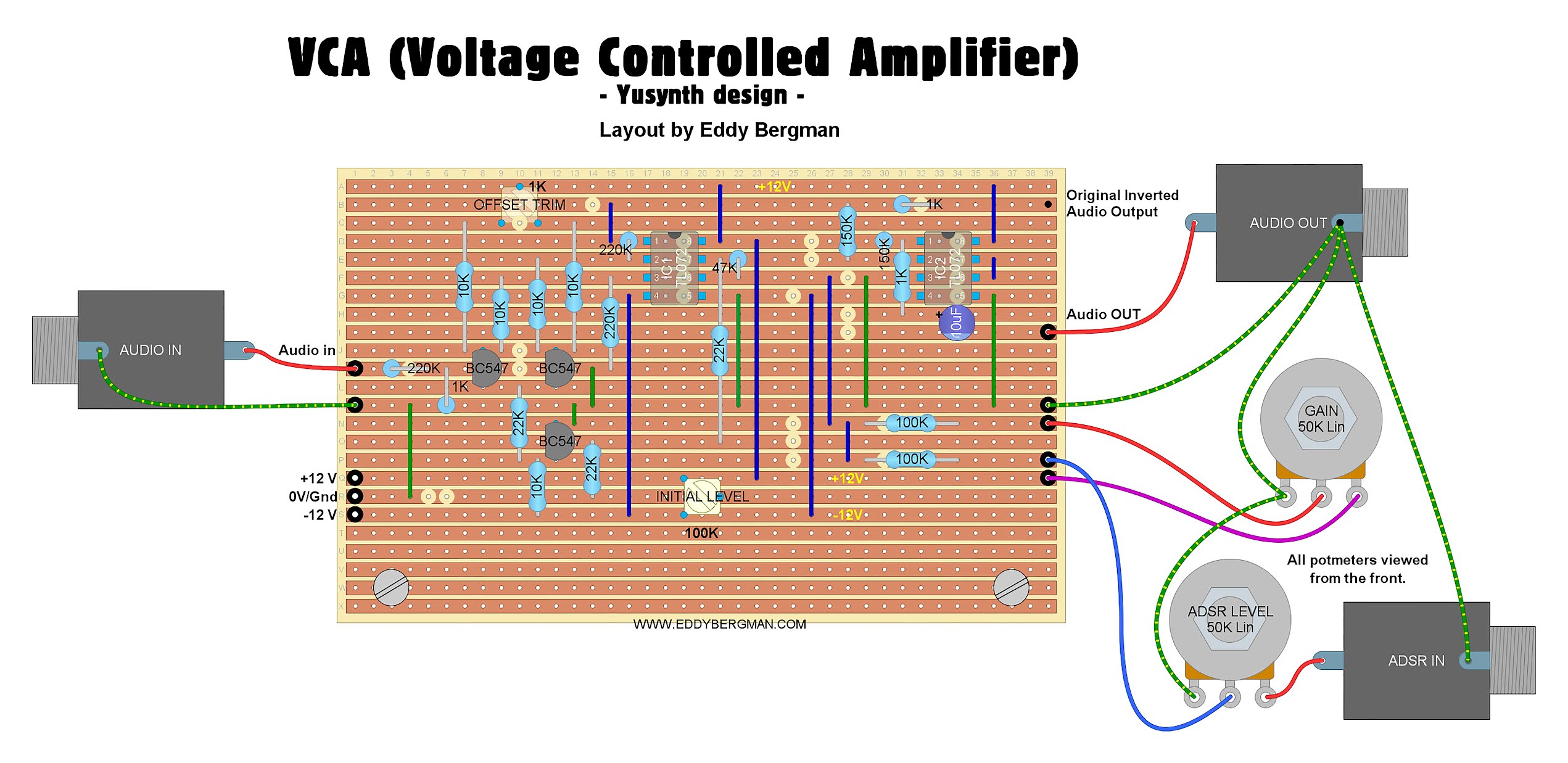 Eddy Bergman.com: Synthesizer Build part-10: THE VCA or VOLTAGE ...