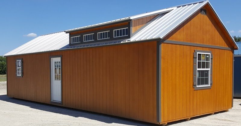 Dormer Cabin Shell 16x40 Portable Storage Building | Roof shed