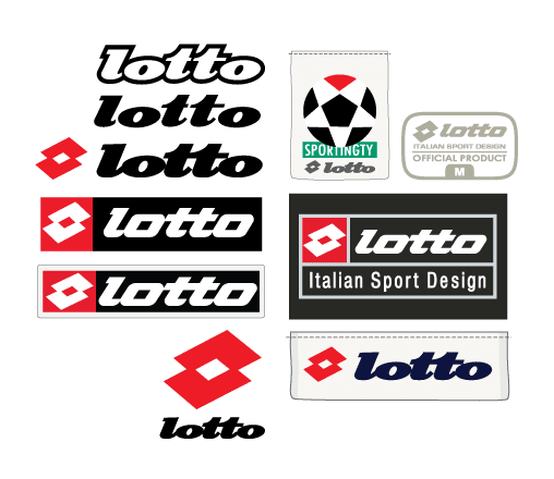 Football teams shirt and kits fan: Logo Lotto 90s & 2000s