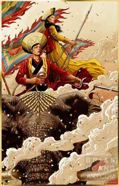 The Geeky Nerfherder: #CoolArt: 'The Trung Sisters' print by Brian Hoang