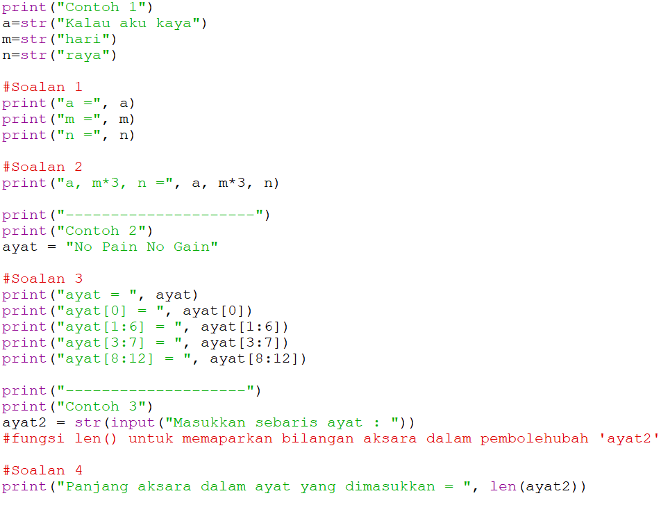 SAINS KOMPUTER & ASAS SAINS KOMPUTER: ASK T2: LATIHAN PYTHON TANPA KOMPUTER
