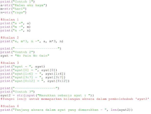 SAINS KOMPUTER & ASAS SAINS KOMPUTER: ASK T2: LATIHAN PYTHON TANPA KOMPUTER